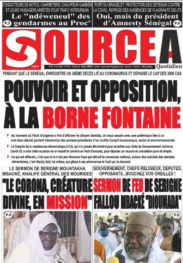La Une des quotidiens du Mardi 26 Mai 2020 – SenCaféActu La Une des quotidiens du Mardi 26 Mai 2020 – SenCaféActu