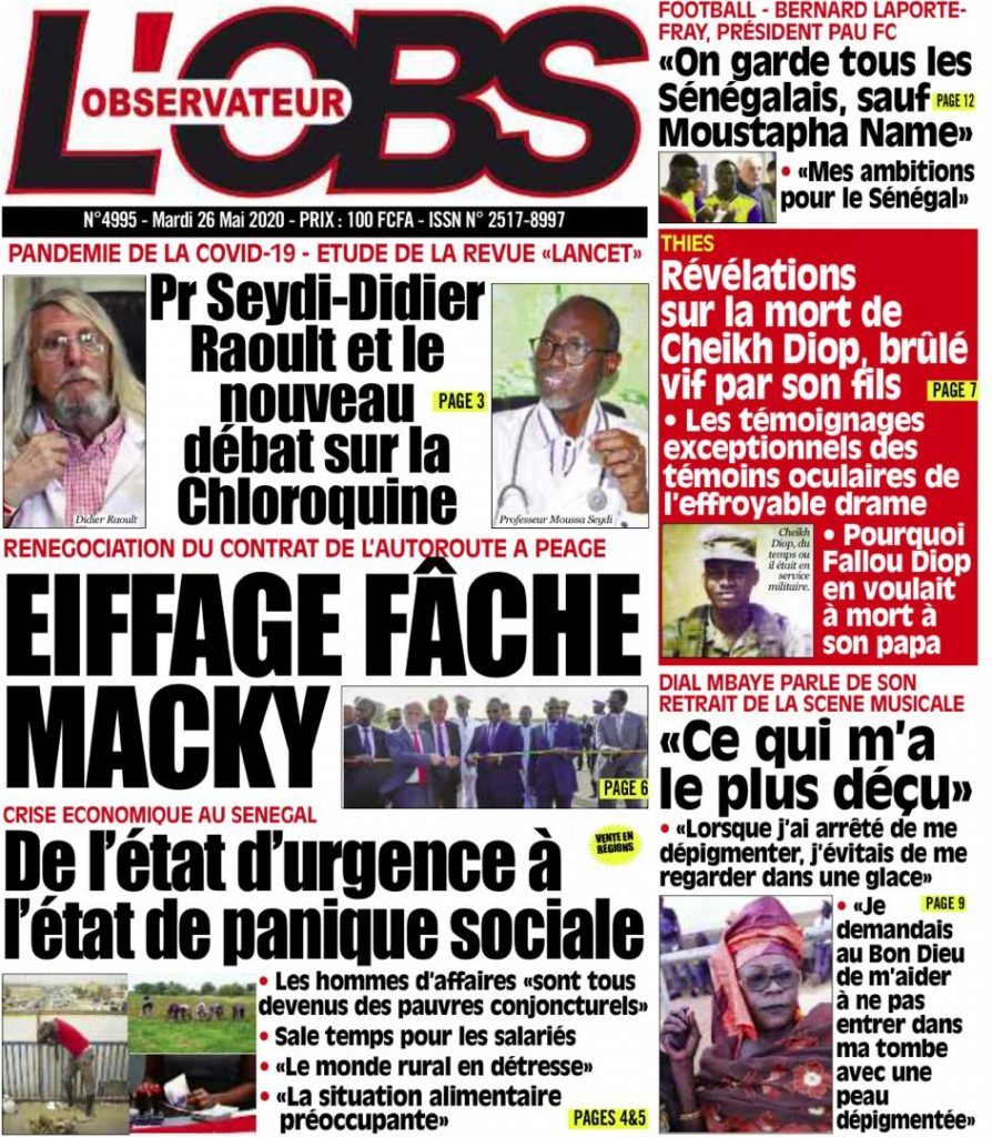 La Une des quotidiens du Mardi 26 Mai 2020 – SenCaféActu La Une des quotidiens du Mardi 26 Mai 2020 – SenCaféActu