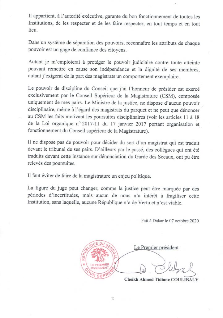 Affaire Teliko : La Cour Suprême réagit et met en garde – SenCaféActu